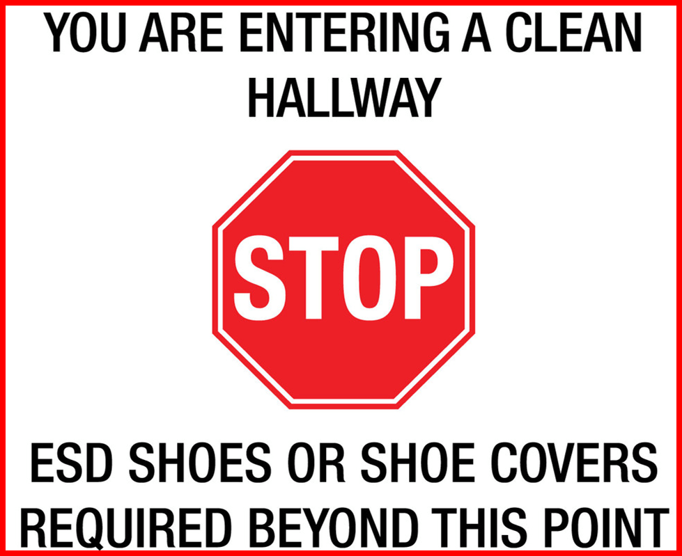 ESD Anti-Static Cleanroom Signage - Zapworx