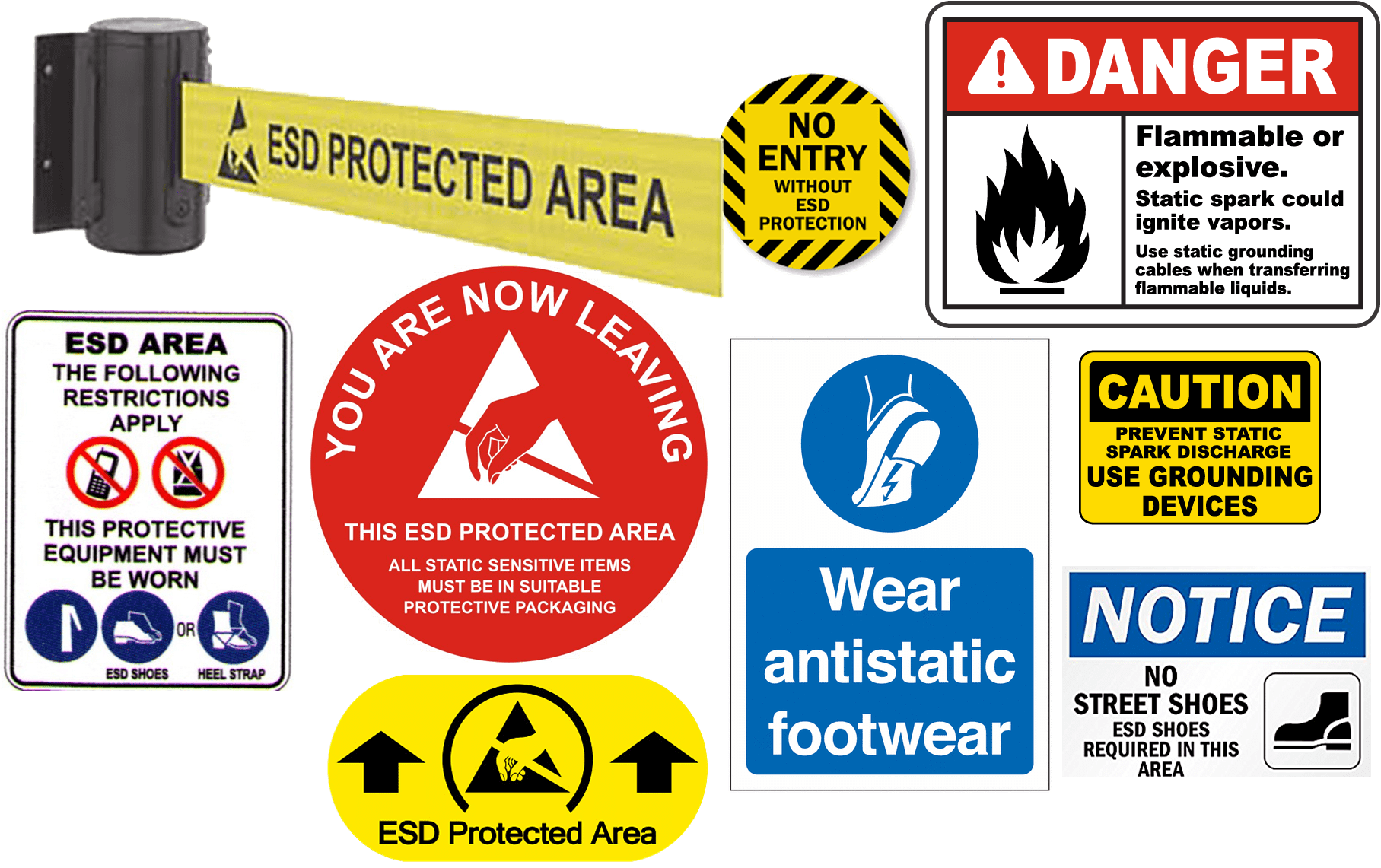 ESD Anti-Static Cleanroom Signage - Zapworx