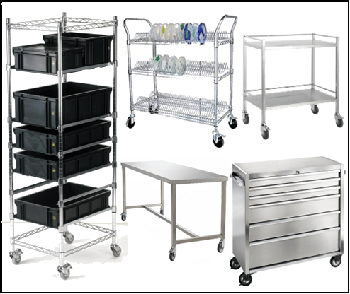 ESD Anti-Static Non-Sparking Cleanroom Trolleys & Shelving - Zapworx