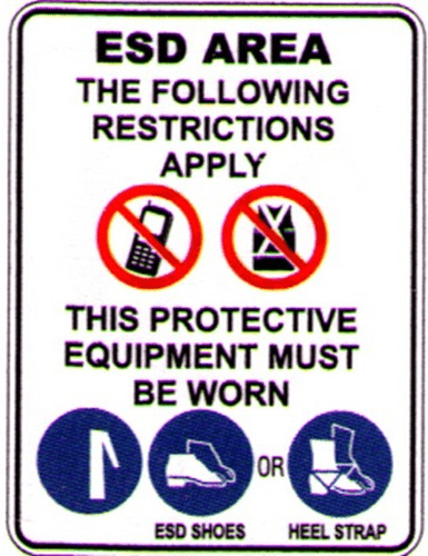 ESD Anti-Static Cleanroom Signage - Zapworx